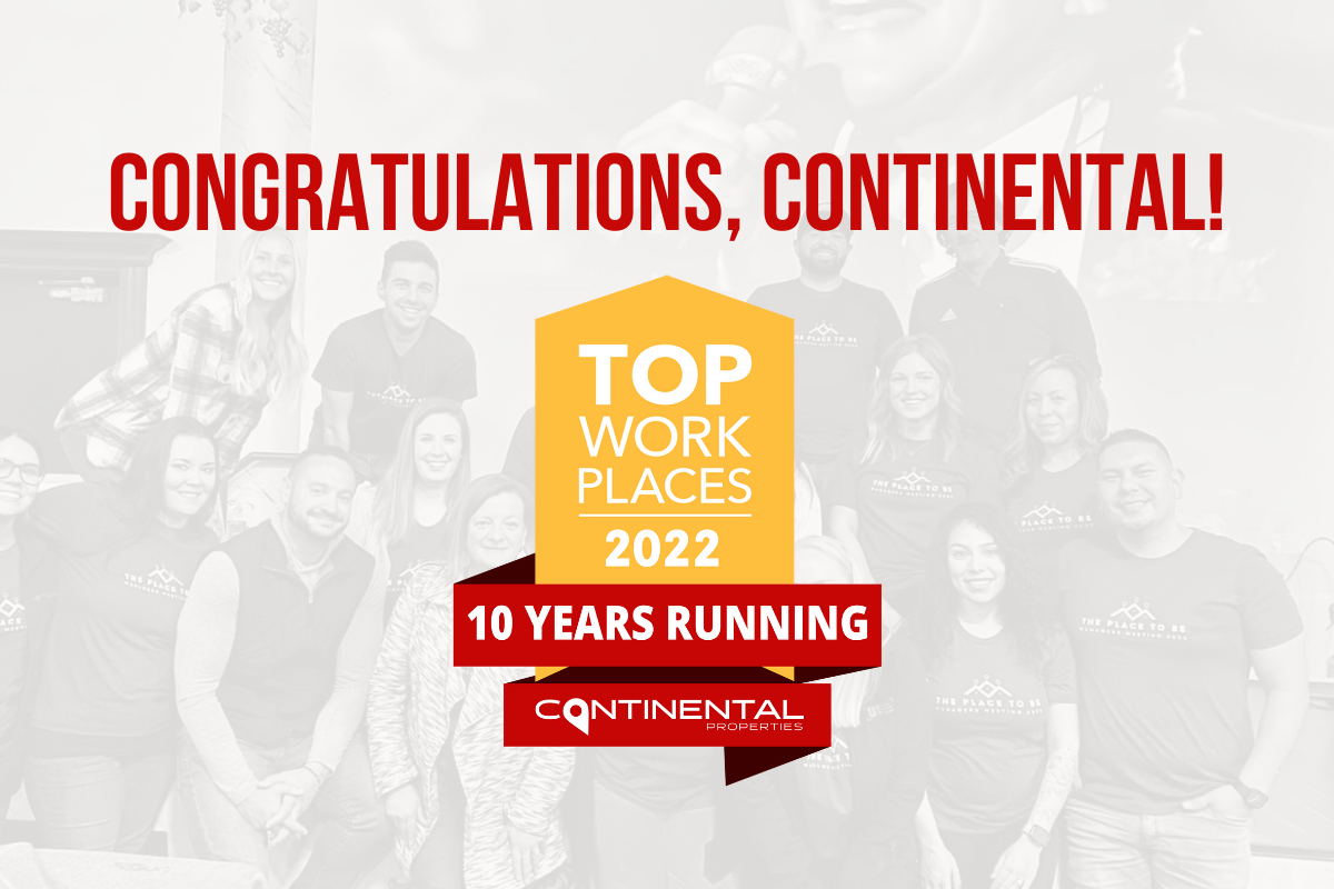 Continental Named Top Workplace for 10th Consecutive Year